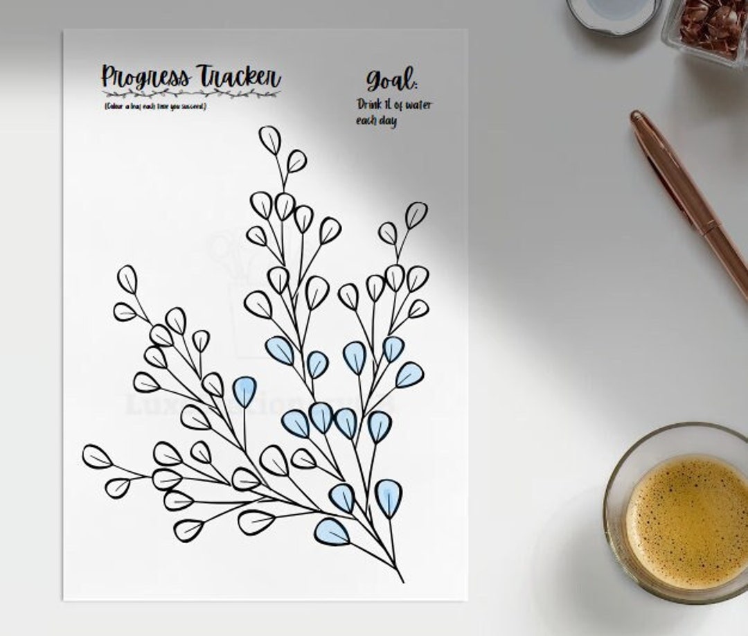 Digital Progress Tracker A4 Goal Setting Tree Planner Color You Way to ...