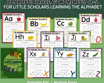 Letter Tracing Worksheets for Kids, 26 Printable Pre-school ...