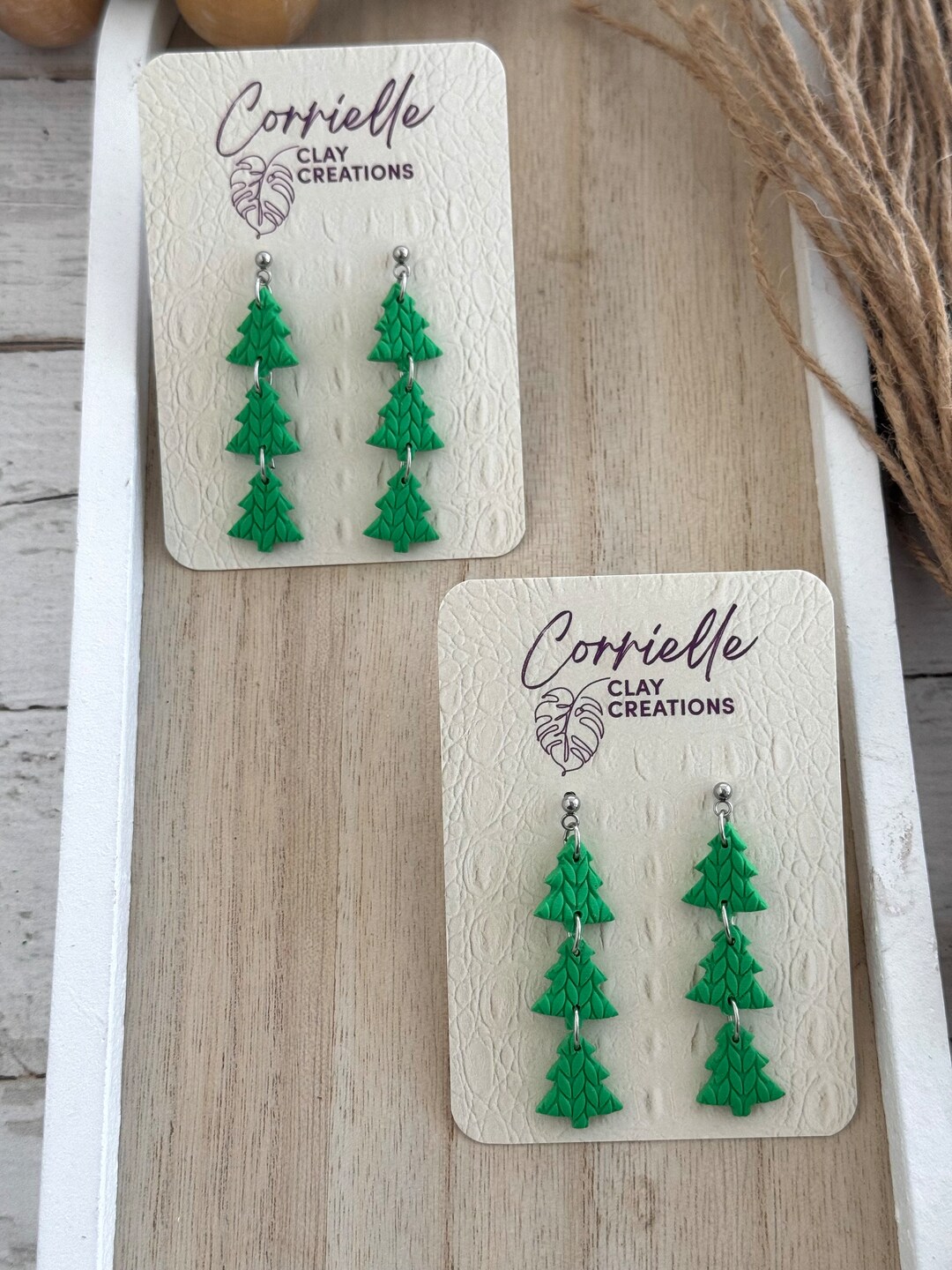 Weihnachten Urlaub Triple Tree mit Strick / Pullover Aufdruck Polymer ...