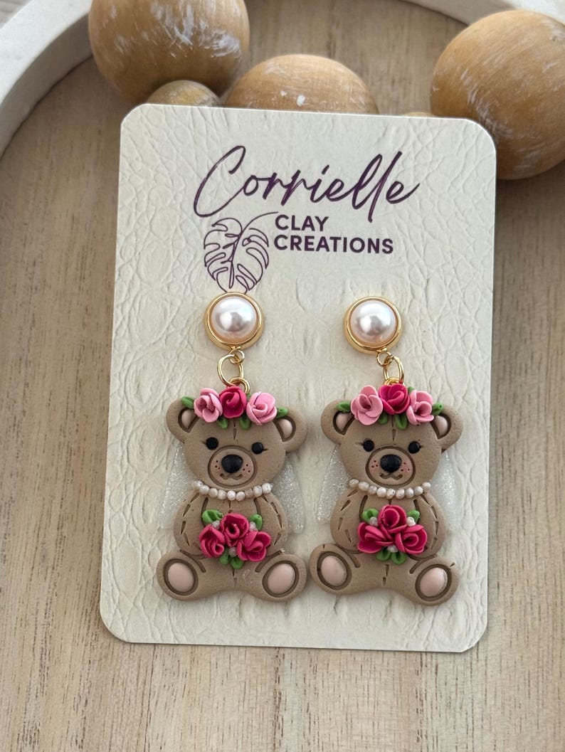 Valentine's Day Spring Wedding Bridal Teddy Bear With Bouquet Pearls ...