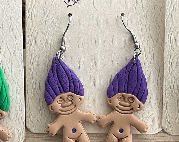 Troll With Blinged Out Rhinestone Belly Button Dangle Polymer Clay ...
