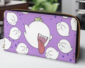 Mario King Boo Zipper Kawaii Wallet Anime Goth Gothic Cute Halloween ...