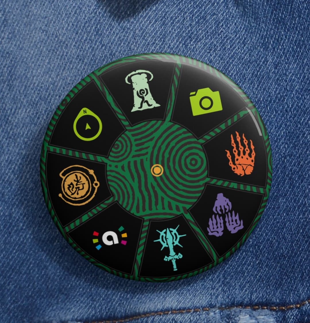 Legend Zelda Tears Kingdom Custom Pin Button Wheel Power Ability ...