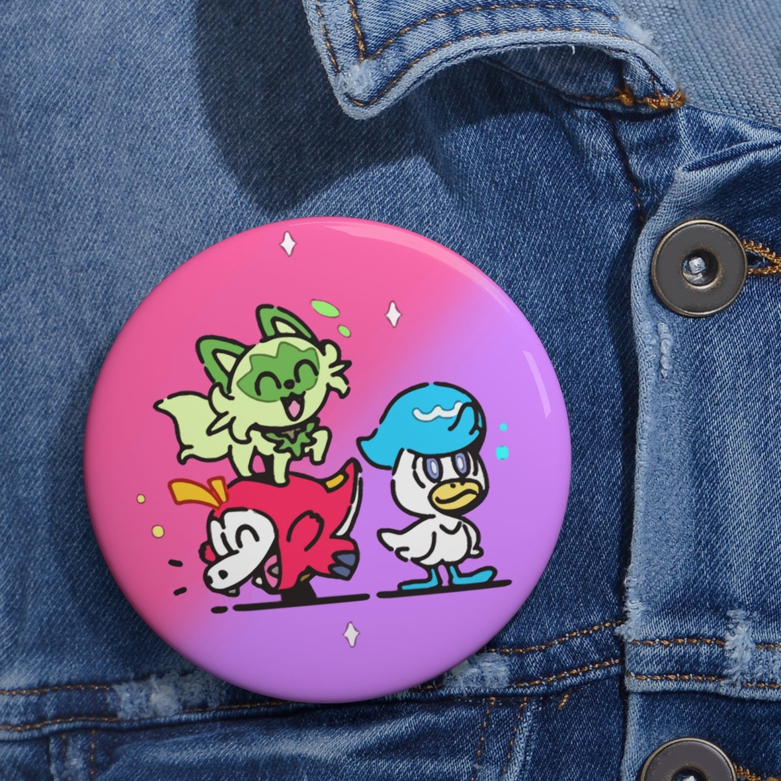 Pokemon Pin Kawaii Anime Merch Scarlet Violet Fuecoco Sprigatito Quaxly ...