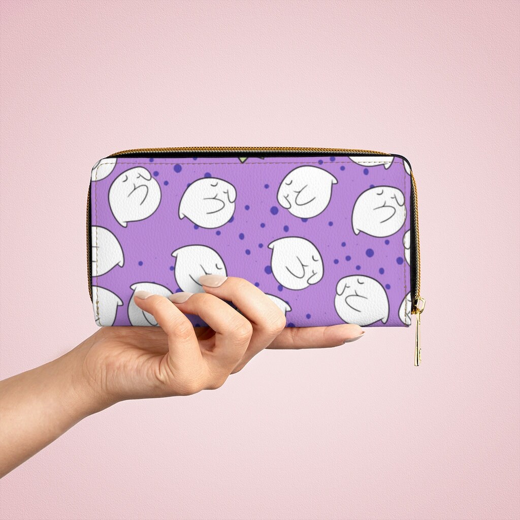 Mario King Boo Zipper Kawaii Wallet Anime Goth Gothic Cute Halloween ...