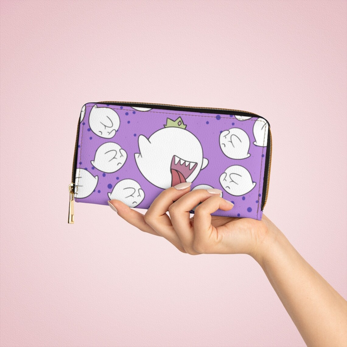 Mario King Boo Zipper Kawaii Wallet Anime Goth Gothic Cute Halloween ...