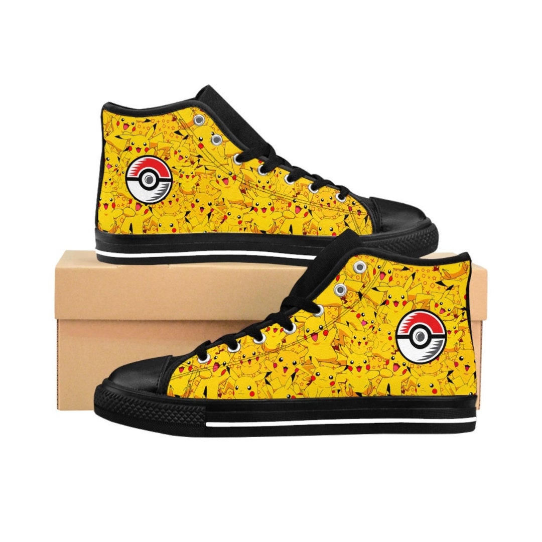Pikachu Women's Classic Sneakers Pokemon Shoes High Tops 90's Gamer ...