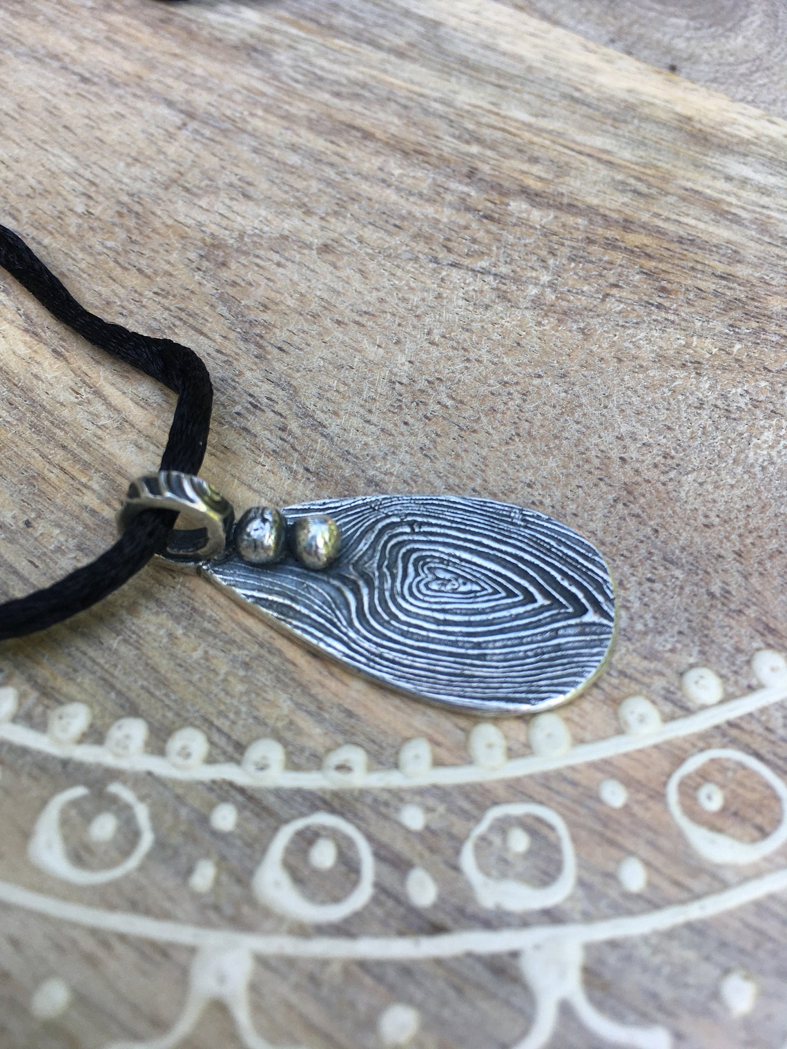 Fine Silver Knotted Heart Teardrop Double Sided Pendent | PMC (precious ...