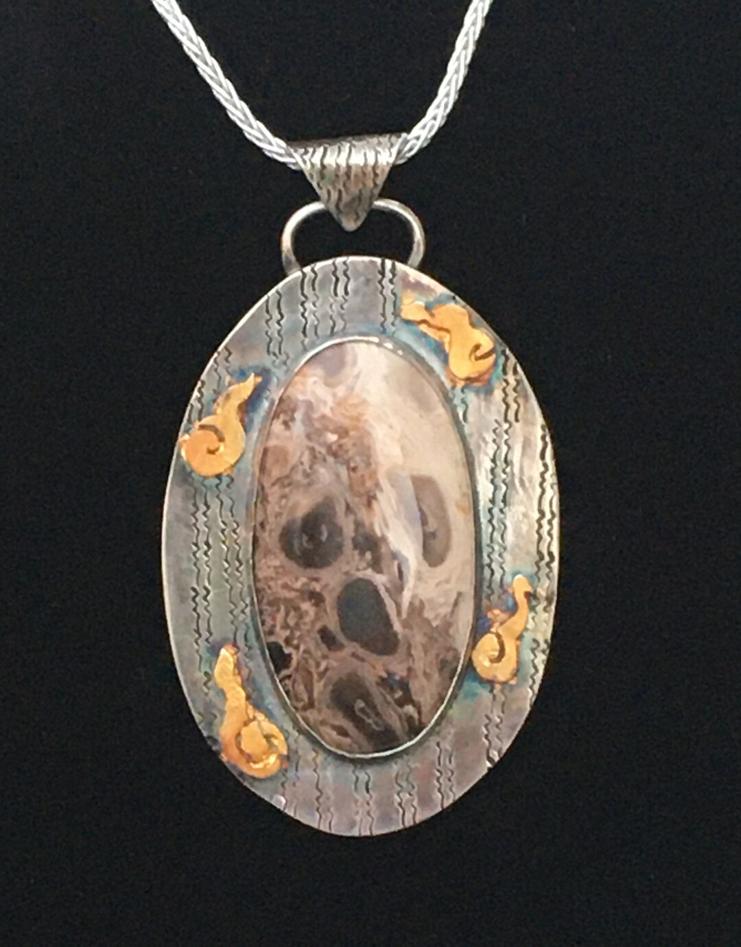 Ghostly Petrified Palm Root With Gold Accented Will O' the Wisps ...