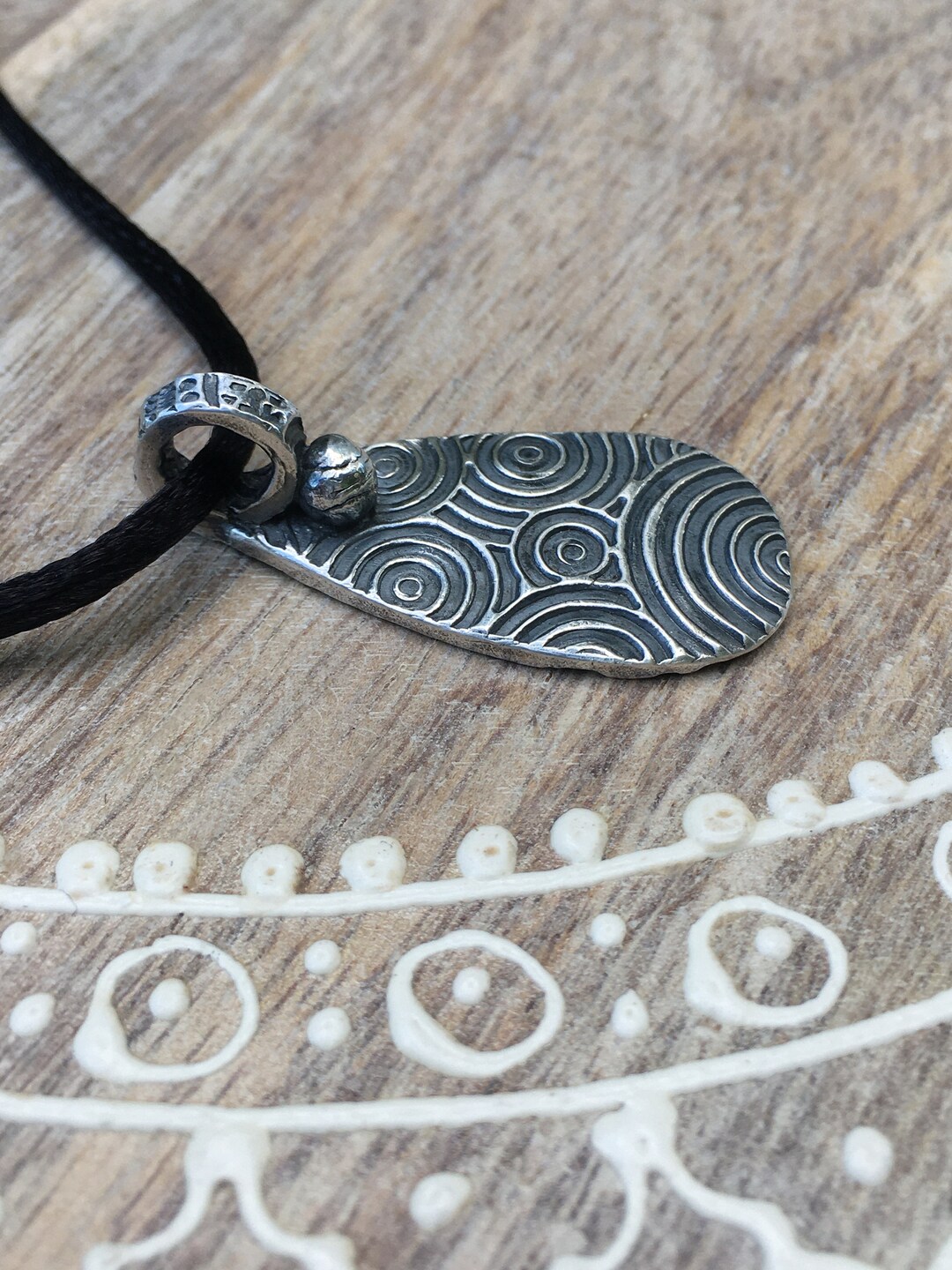 Fine Silver Teardrop Double Sided Pendent | PMC (precious Metal Clay ...