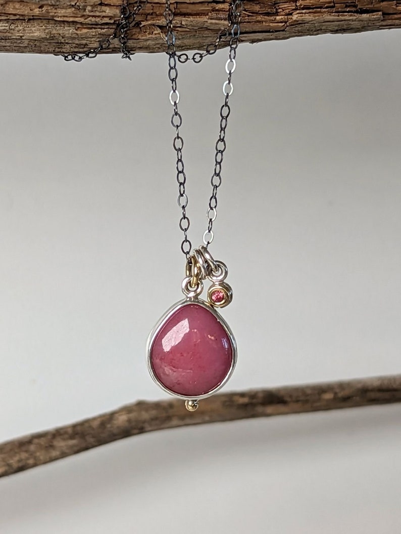 Nambulite and Padparadscha Sapphire Pendant Sterling Silver - Etsy