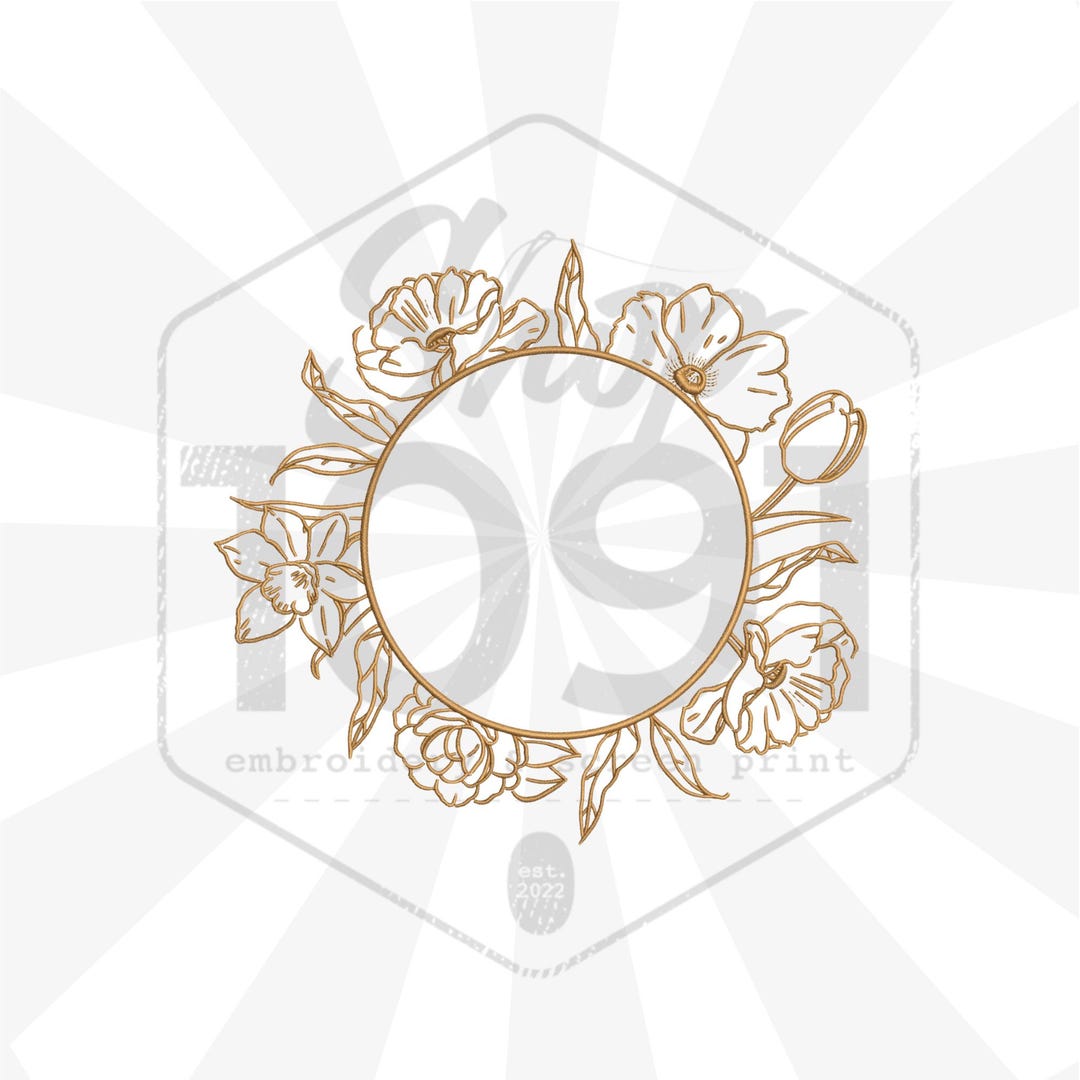 Floral Pocket Monogram Frame Digital Files - Etsy
