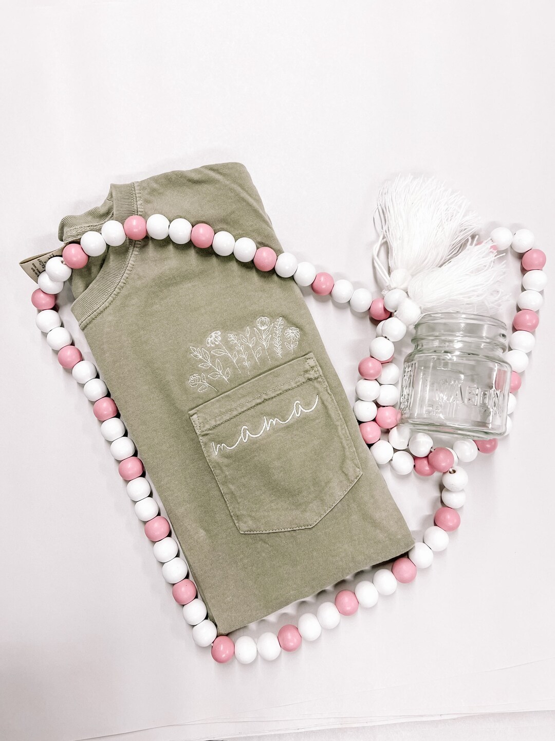 Custom Mama Flower Pocket T-shirt | Comfort Colors | Mama on Pocket ...