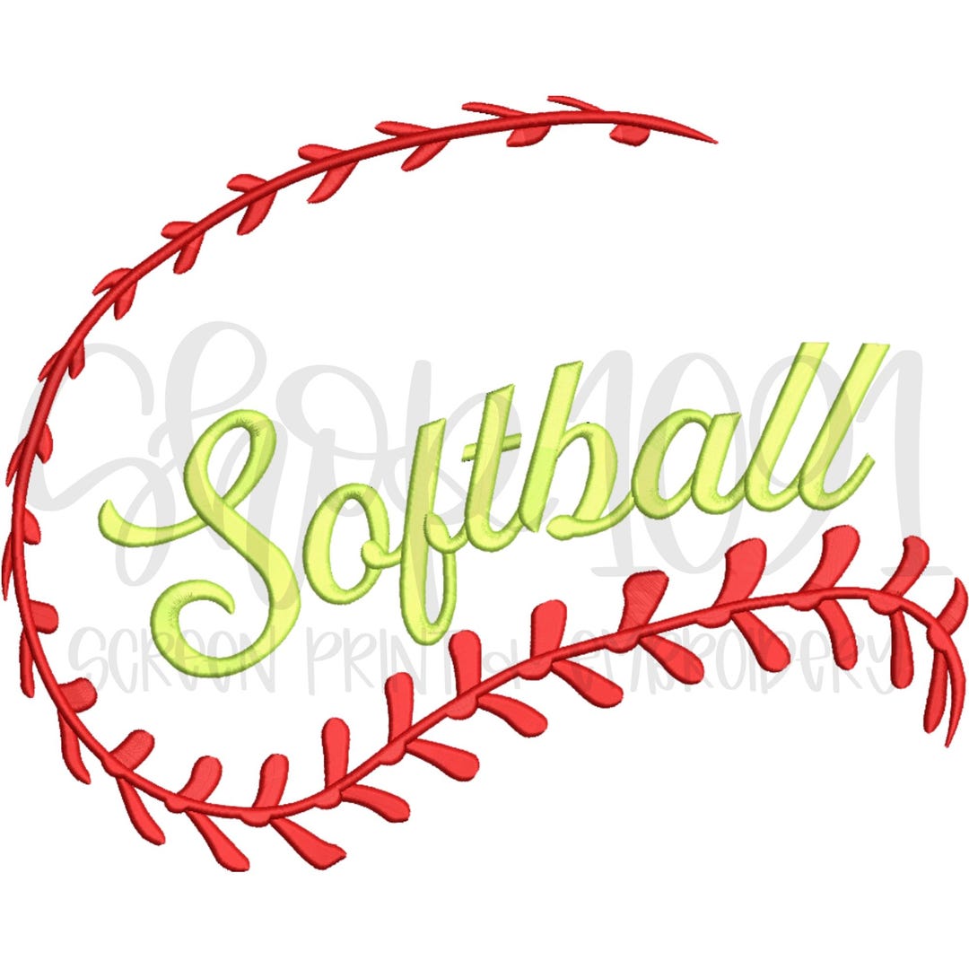 Big Softball Laces & Left Chest Embroidery Files - Etsy