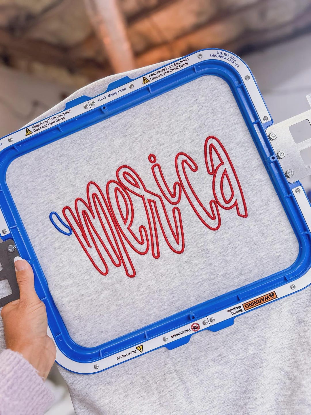 Merica Puff Outline Embroidery Design - Etsy