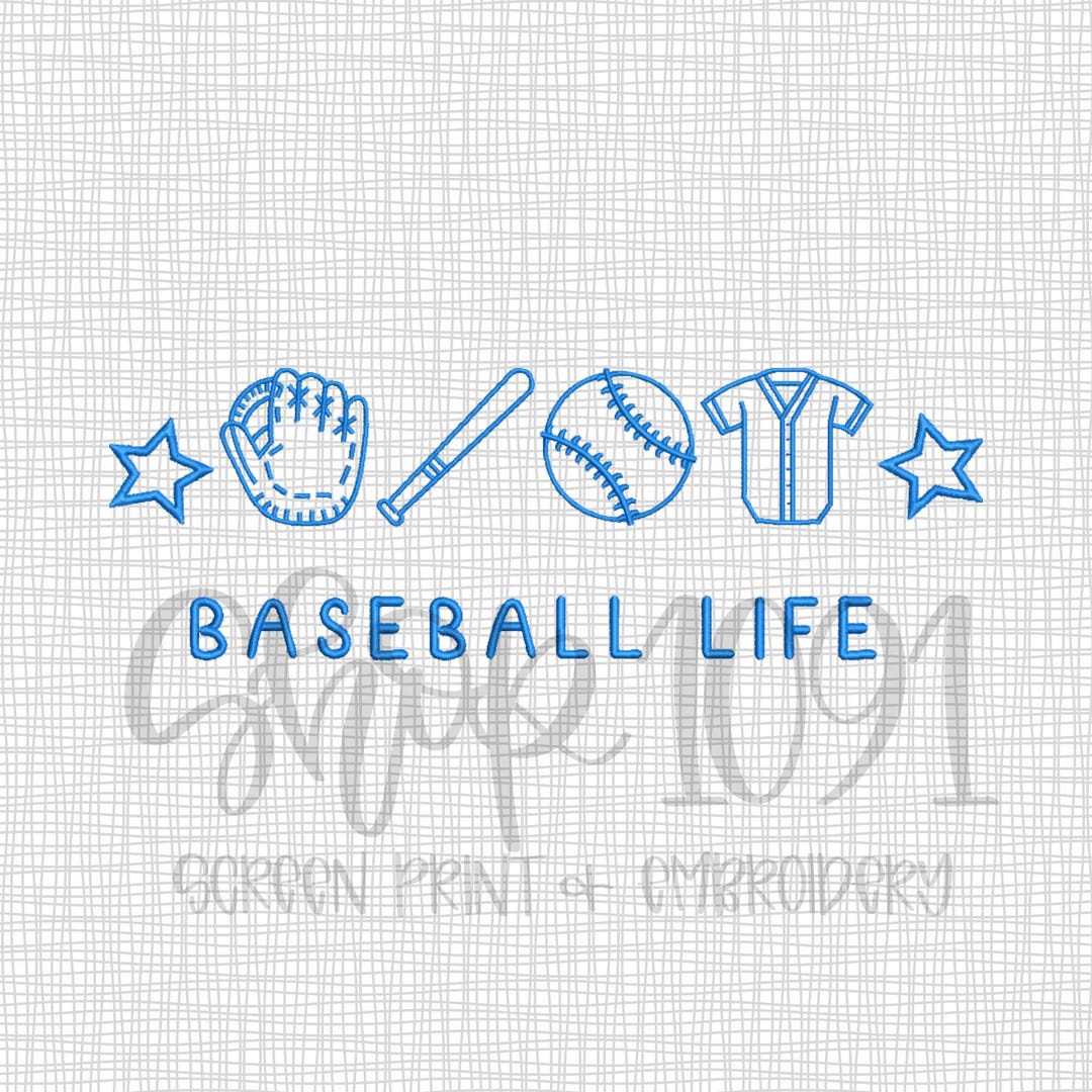 Baseball Life Icons Embroidery Design - Etsy