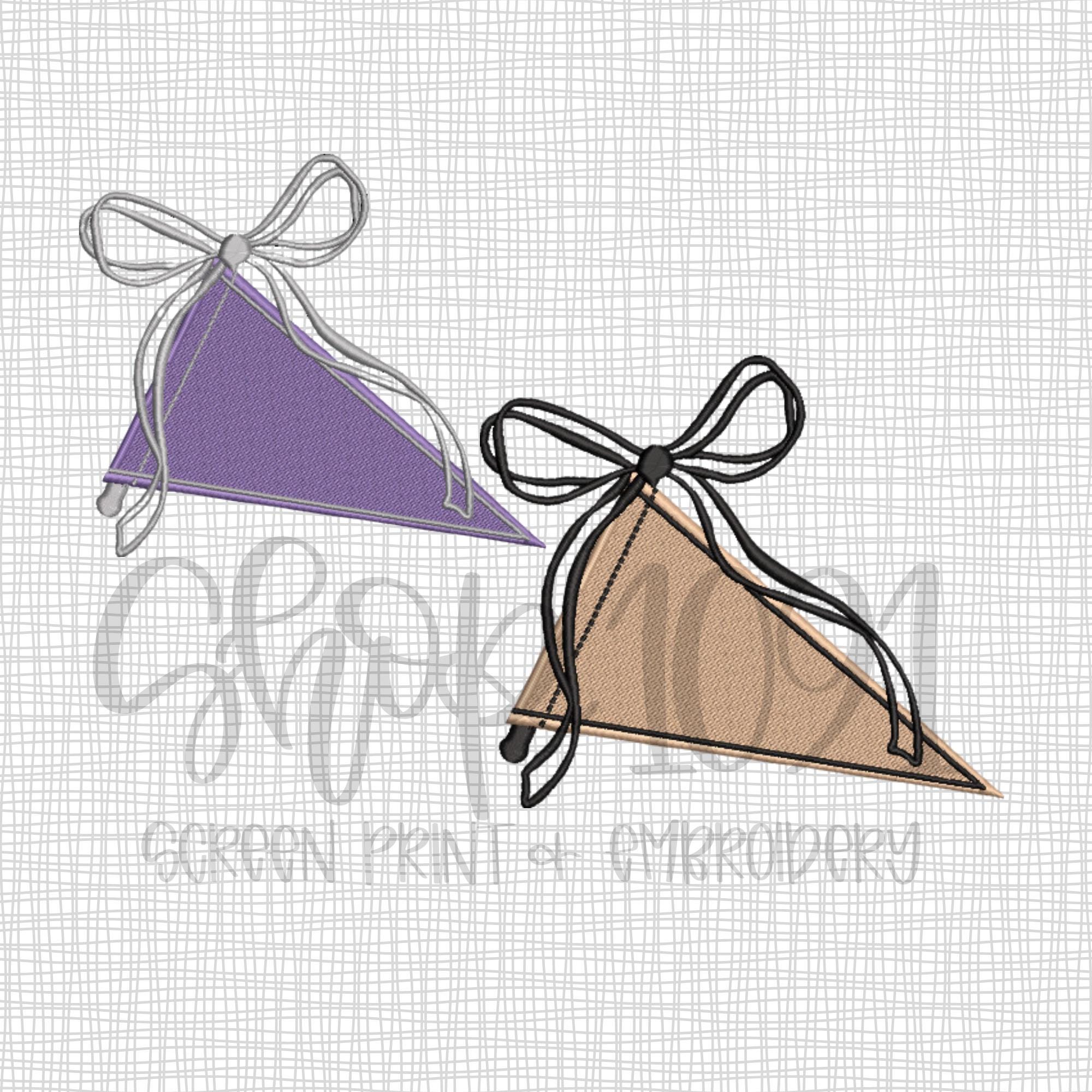 Bow Pennant Flag Embroidery Design - Etsy