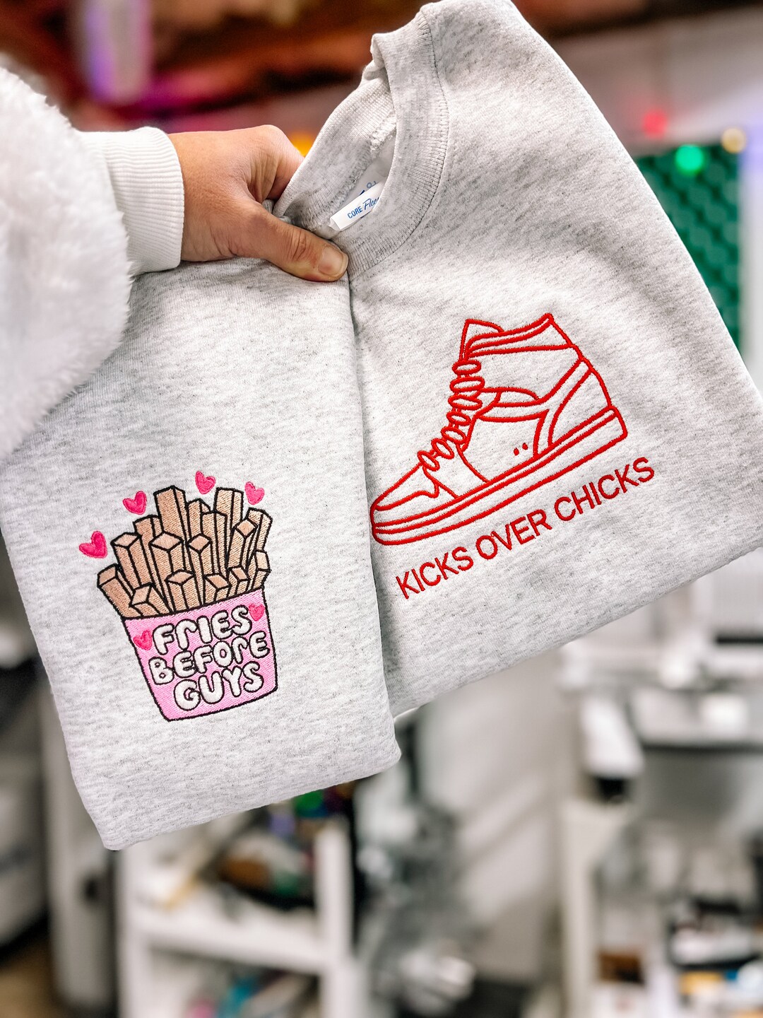 Fries Before Guys or Kicks Over Chicks Kids Sweatshirt Hoodie - Etsy