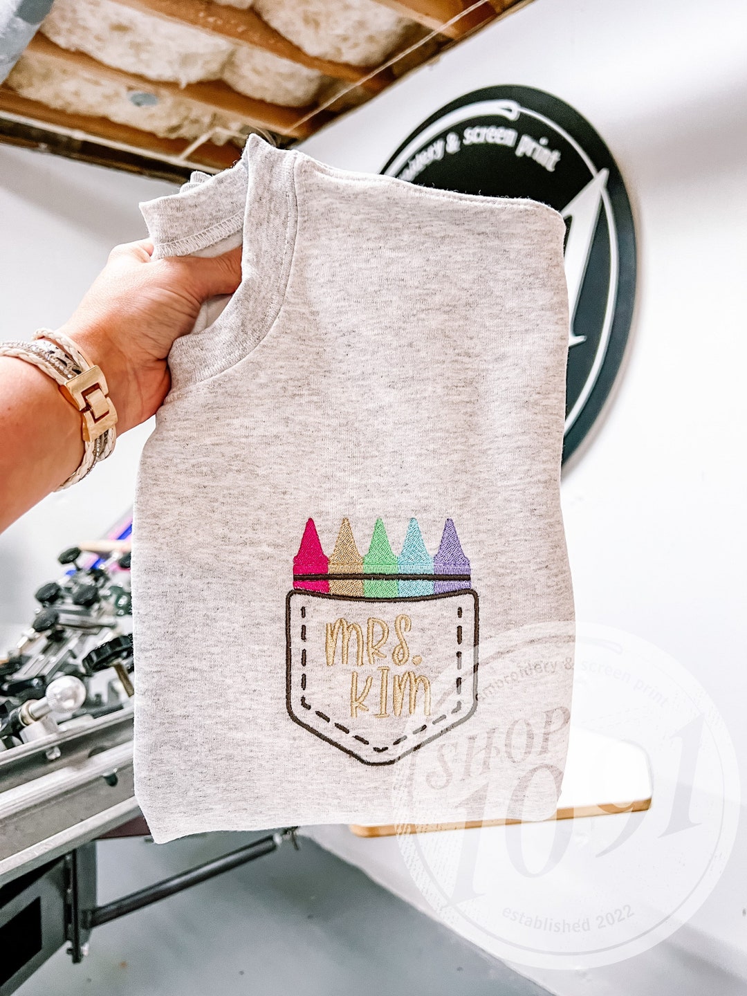 Crayon Teacher Crew | Monogram | Teacher Gift | Mrs. | Christmas - Etsy