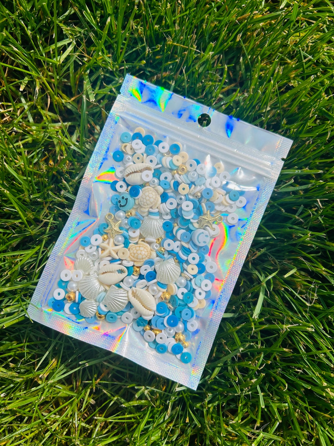 Beachy Vibes Clay Bead Confetti: Shell Charms, Jewelry Making - Etsy