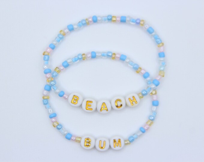 Beach Bum | Aesthetic Beachy Beaded Bracelet | Beaded Jewelry | Summer ...