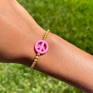 Preppy Bracelets Name Bracelet Peace Sign Bracelet Aesthetic Jewelry ...