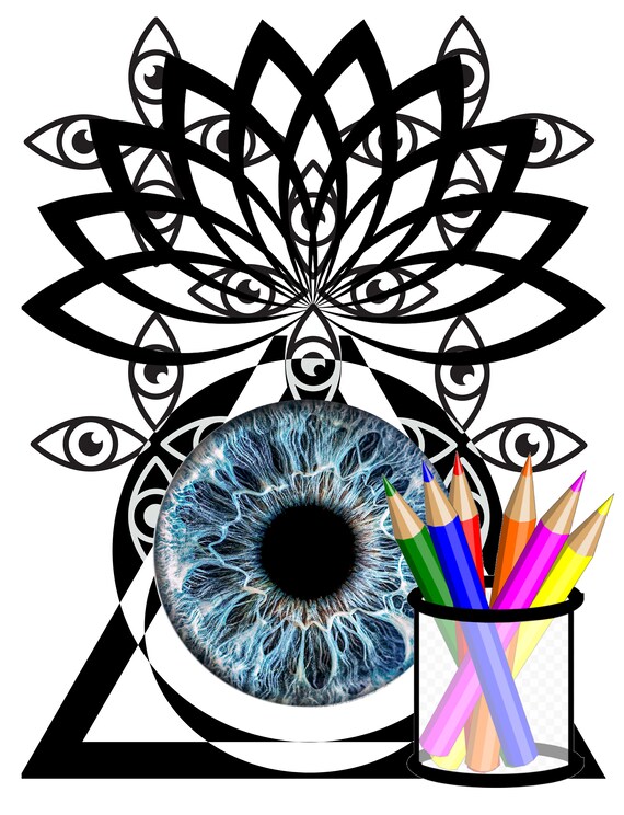 Abstract Eye Coloring Page - Etsy