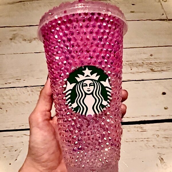 Rhinestone Pink Starbucks - Etsy