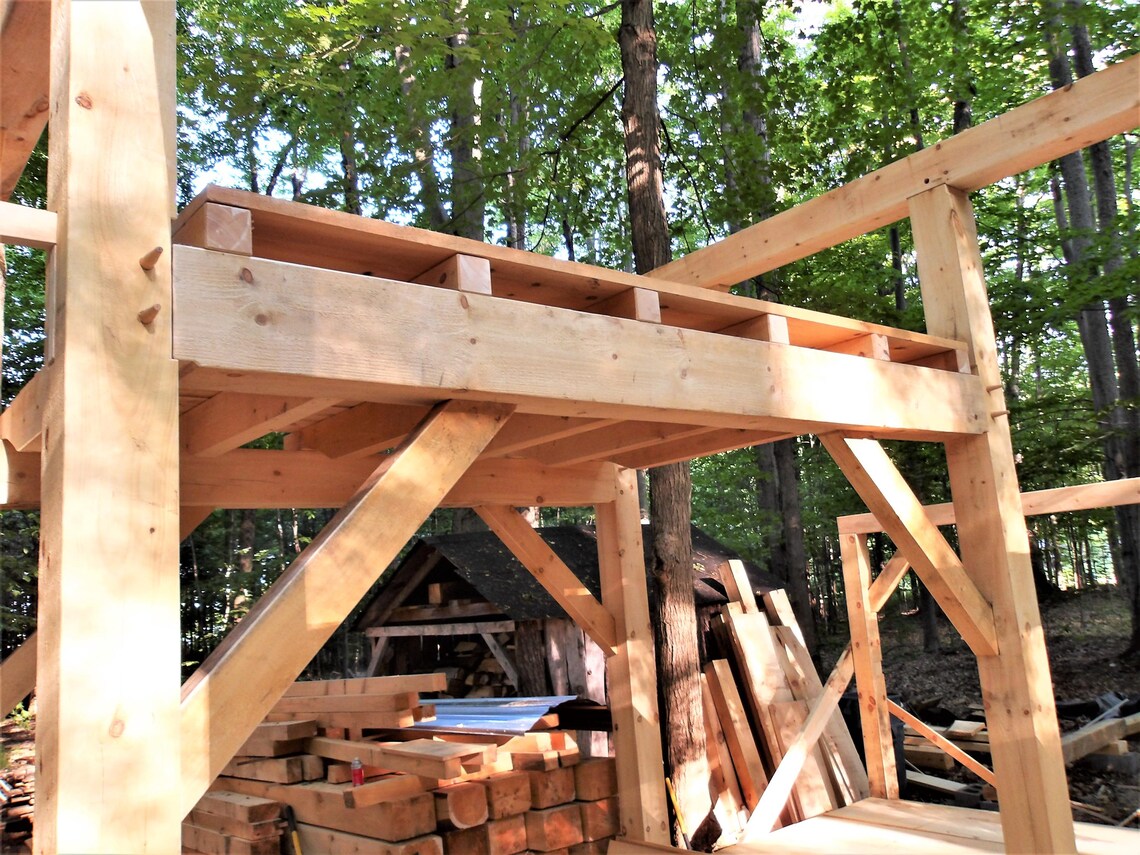 16'x28' Timber Frame Kit- 12x16' Main Frame With 8x16' Side Lean-tos ...