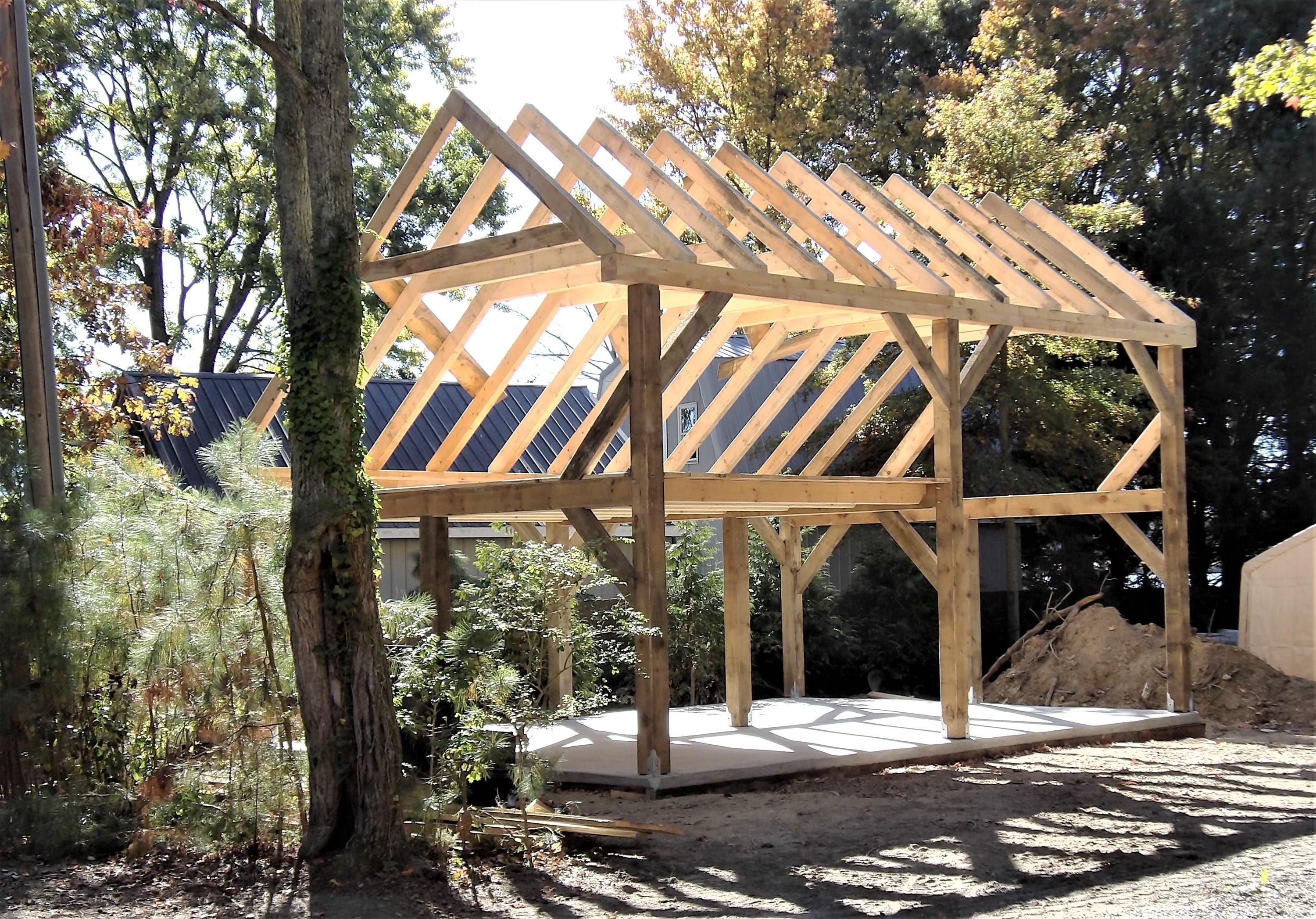 20'x 28' Saltbox Timber Frame Kit- 100% Precut, Labeled and Ready to ...