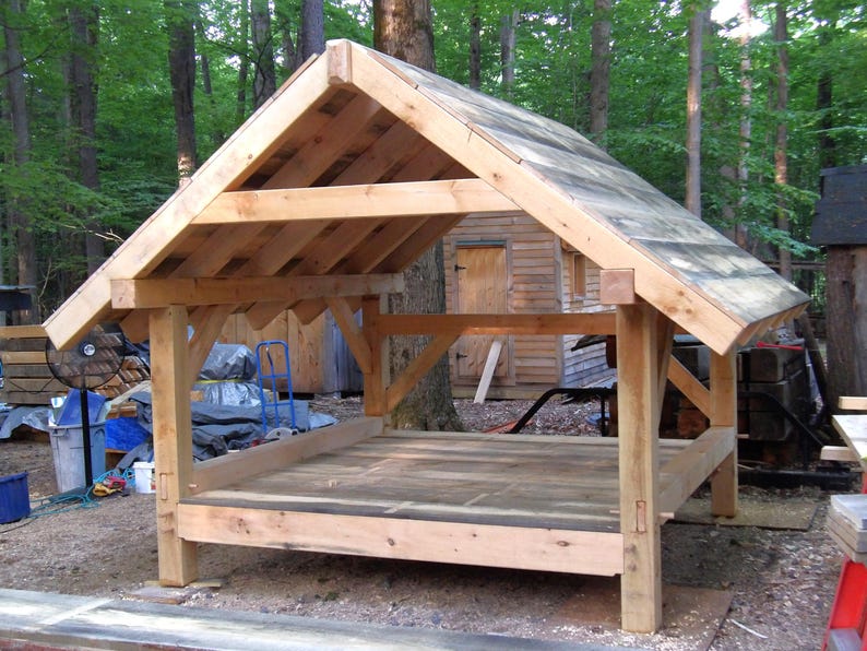 9'x9' Camping Shelter Timber Frame Kit- 100% Precut, Labeled and Ready ...