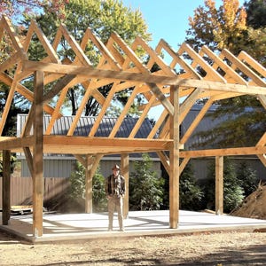 20'x 28' Saltbox Timber Frame Kit- 100% Precut, Labeled and Ready to ...