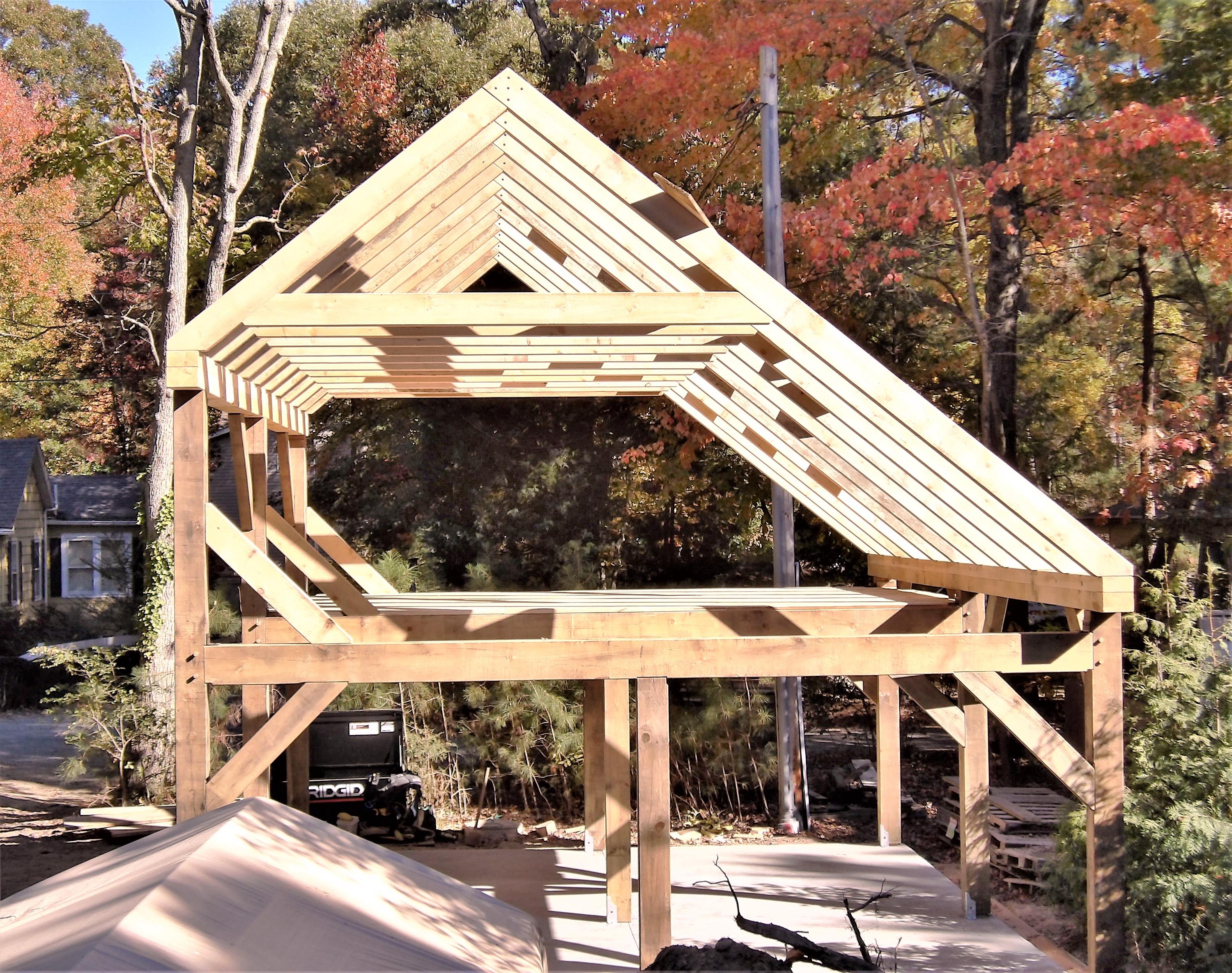 20'x 28' Saltbox Timber Frame Kit- 100% Precut, Labeled and Ready to ...