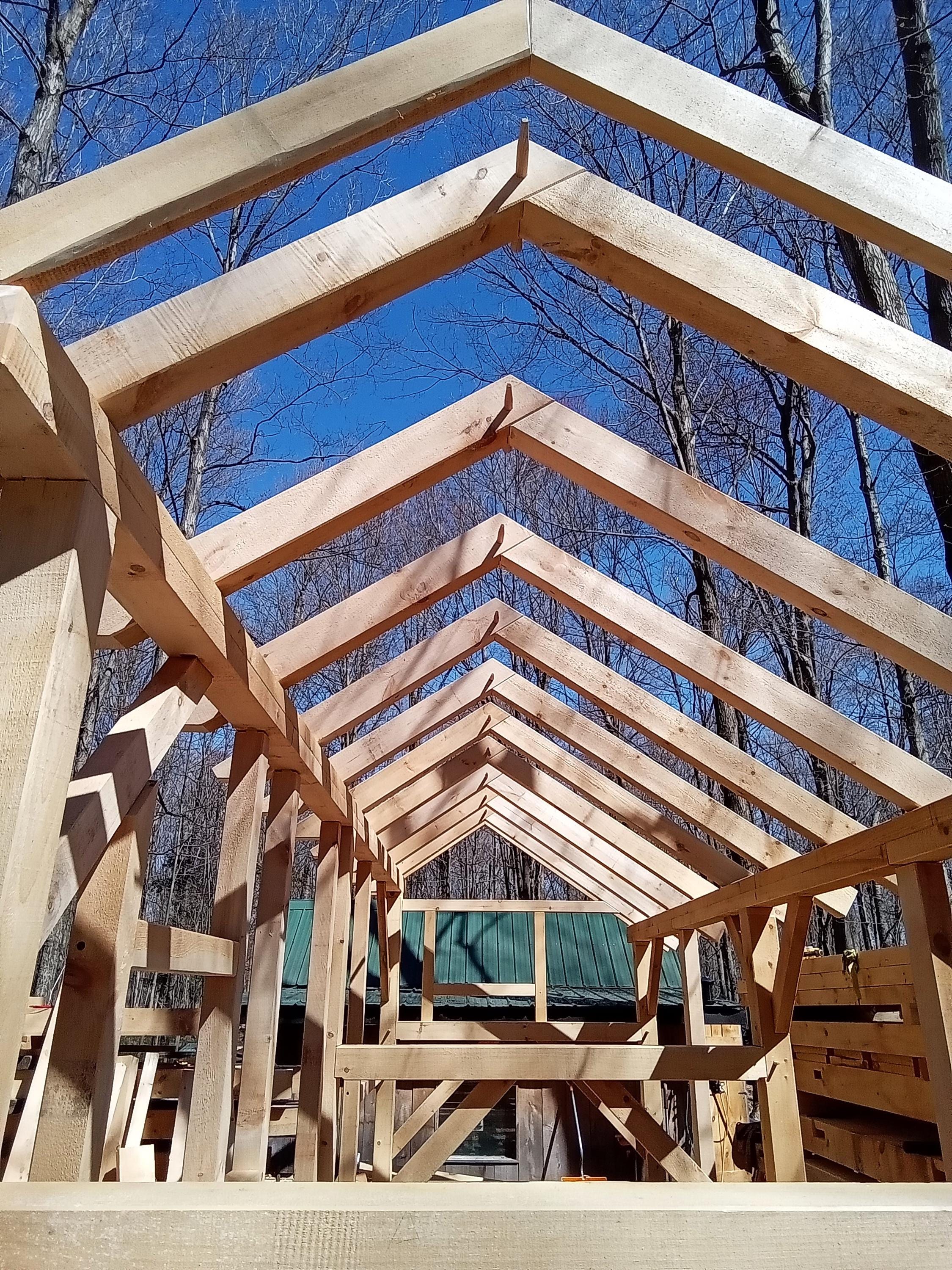 8'x24' Saltbox Timber Frame Kit- 100% Precut, Labeled and Ready to ...
