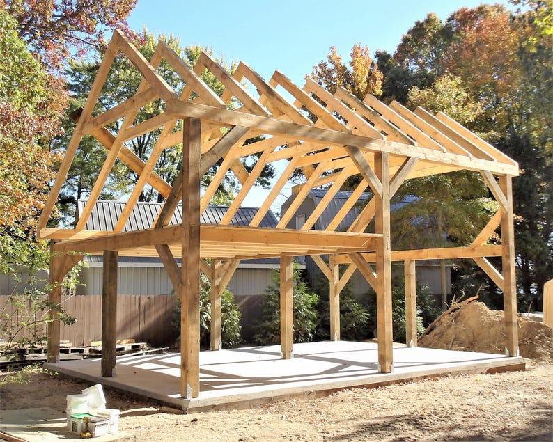 20'x 28' Saltbox Timber Frame Kit- 100% Precut, Labeled and Ready to ...