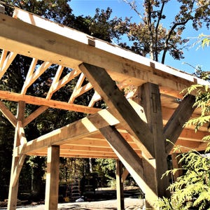 20'x 28' Saltbox Timber Frame Kit- 100% Precut, Labeled and Ready to ...