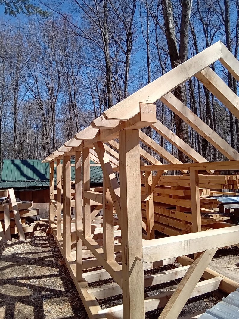 8'x24' Saltbox Timber Frame Kit- 100% Precut, Labeled and Ready to ...