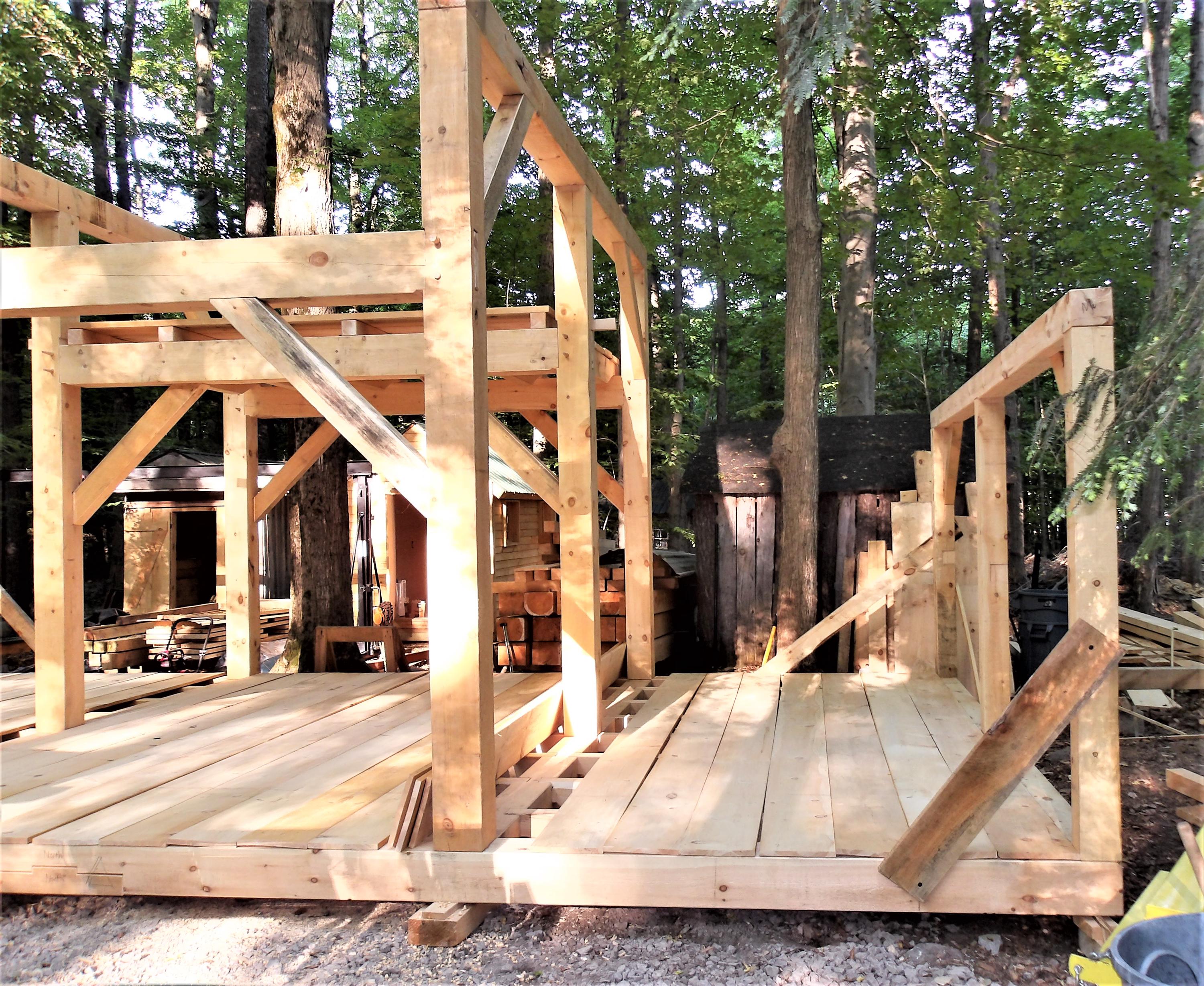 16'x28' Timber Frame Kit- 12x16' Main Frame With 8x16' Side Lean-tos ...