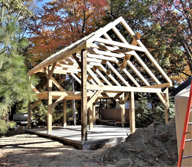 20'x 28' Saltbox Timber Frame Kit- 100% Precut, Labeled and Ready to ...