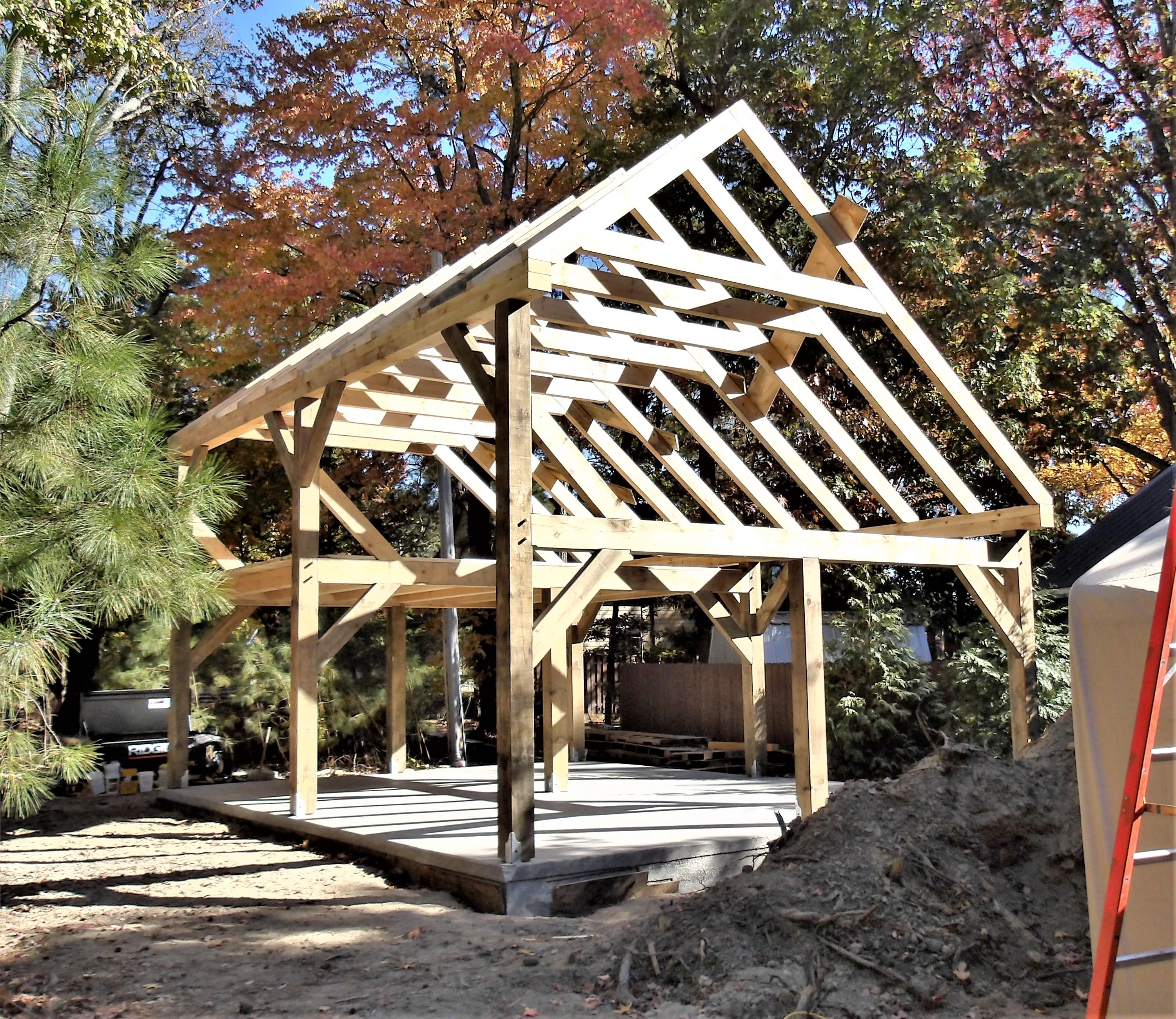 20'x 28' Saltbox Timber Frame Kit- 100% Precut, Labeled and Ready to ...