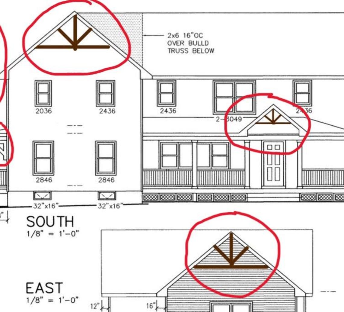 Decorative Truss for Roof Gable- Multiple Sizes and Roof Slopes ...