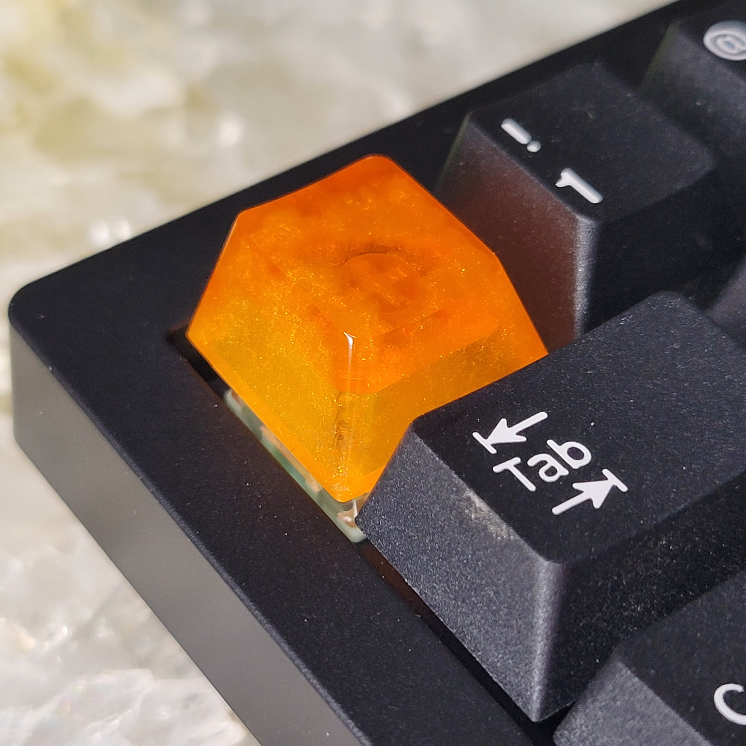 Orange transparent Artisan Keycap - Etsy
