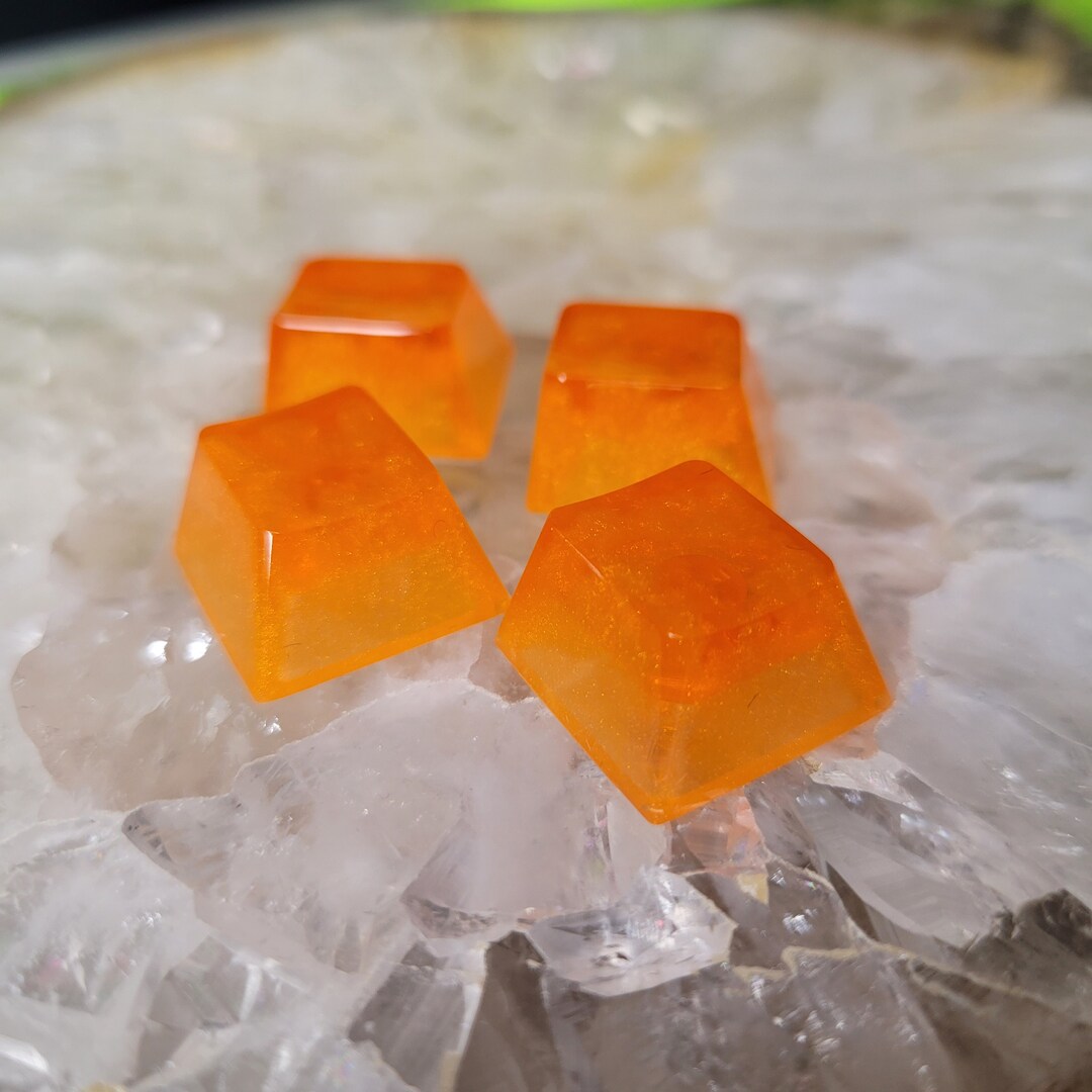 Orange transparent Artisan Keycap - Etsy