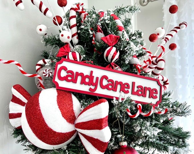 Candy Cane Lane Sign - Etsy UK