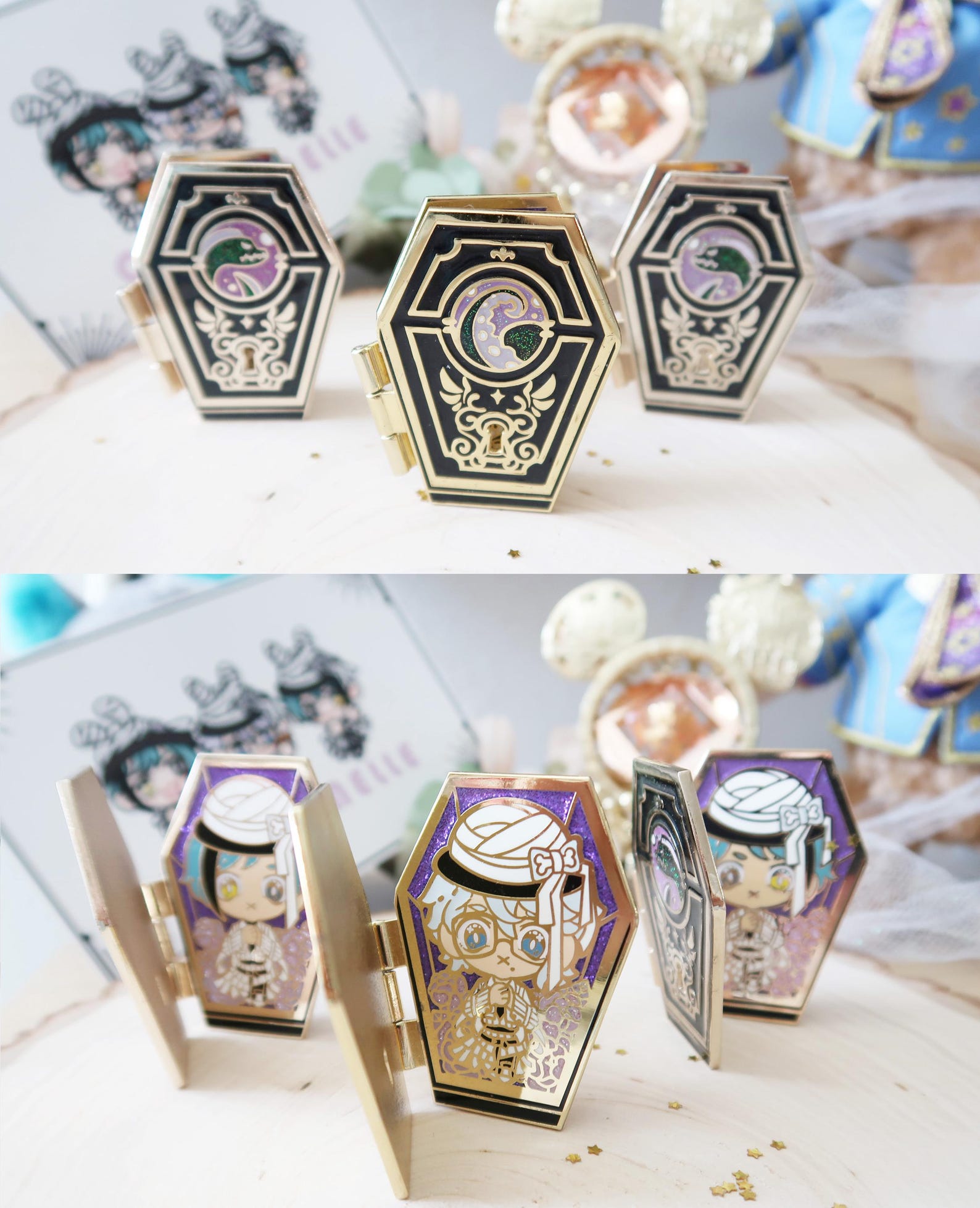 TWST: Coffin Style Hinged Enamel Pins - Etsy