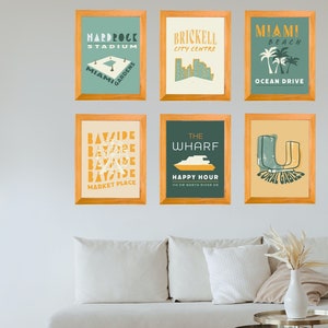 Miami Posters | Set of 6 | Trendy Poster Perfect for Wall Decor - Etsy