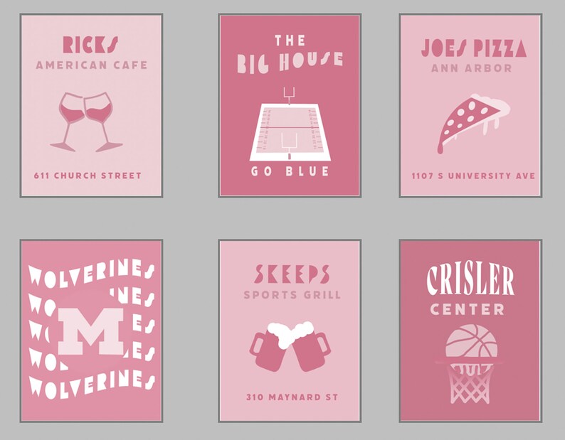 University of Michigan Poster Prints | College Posters | Umich - Etsy