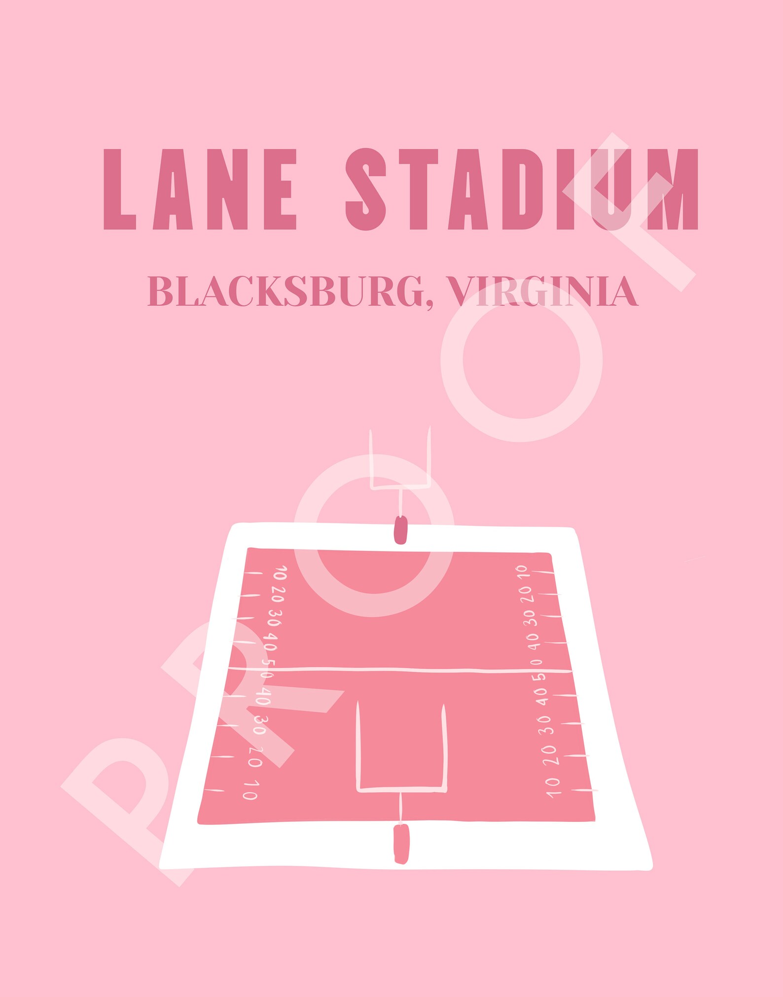 Virginia Tech Poster Set | Pink VT Bar Cart Prints - Etsy