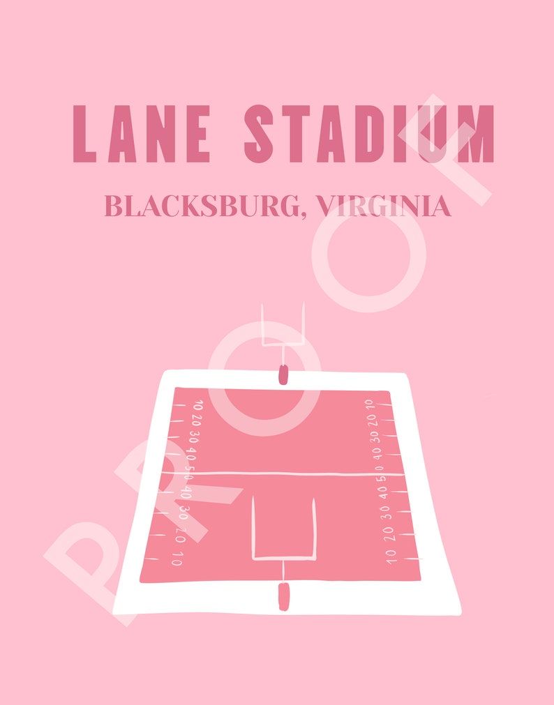 Virginia Tech Poster Set Pink VT Bar Cart Prints - Etsy