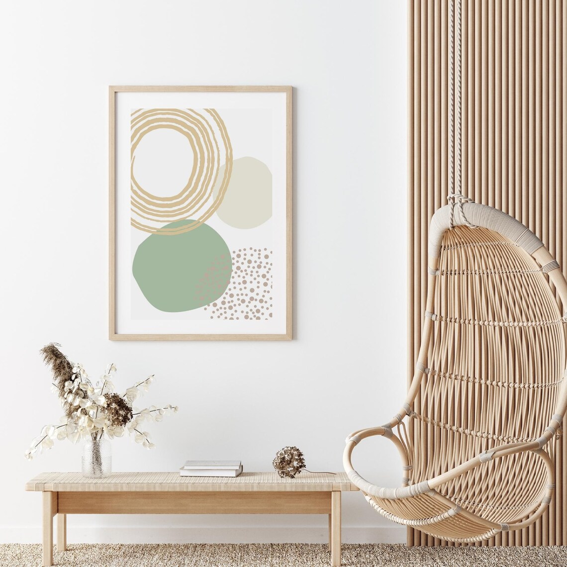 Abstract Circles Wall Art Set of 2 Prints Modern Art Print - Etsy